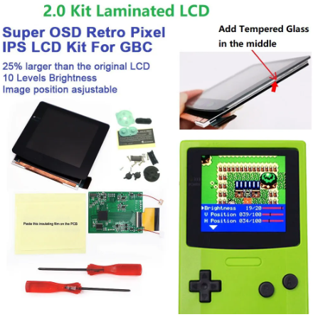 GameBoy Color:Laminated Q5 OSD Display Kit – Retrohahn