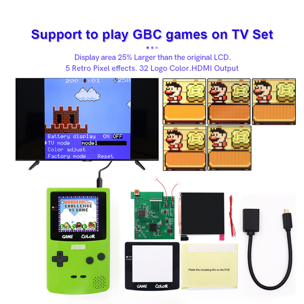 GameBoy Color: Q5 OSD V2 HDMI Display Kit – Retrohahn
